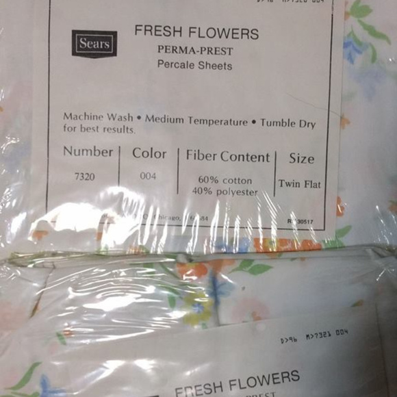 Sears | Bedding | Vintage Sears Roebuck Fresh Flowers Sheet Set | Poshmark